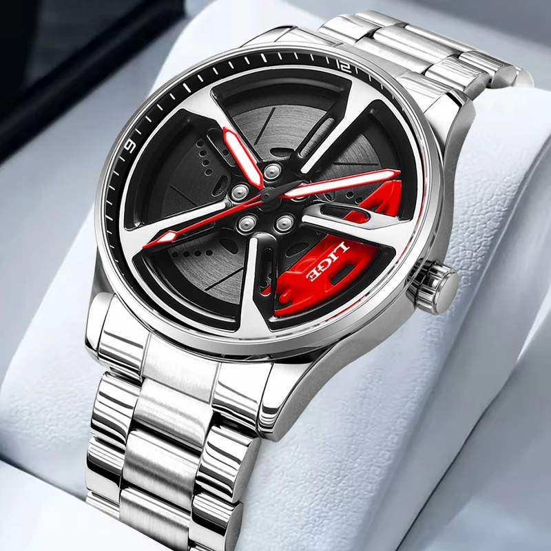 LIGE Men's Sport Car Hub Wheel Watches Top Brand Luxury Quartz Wrist ...