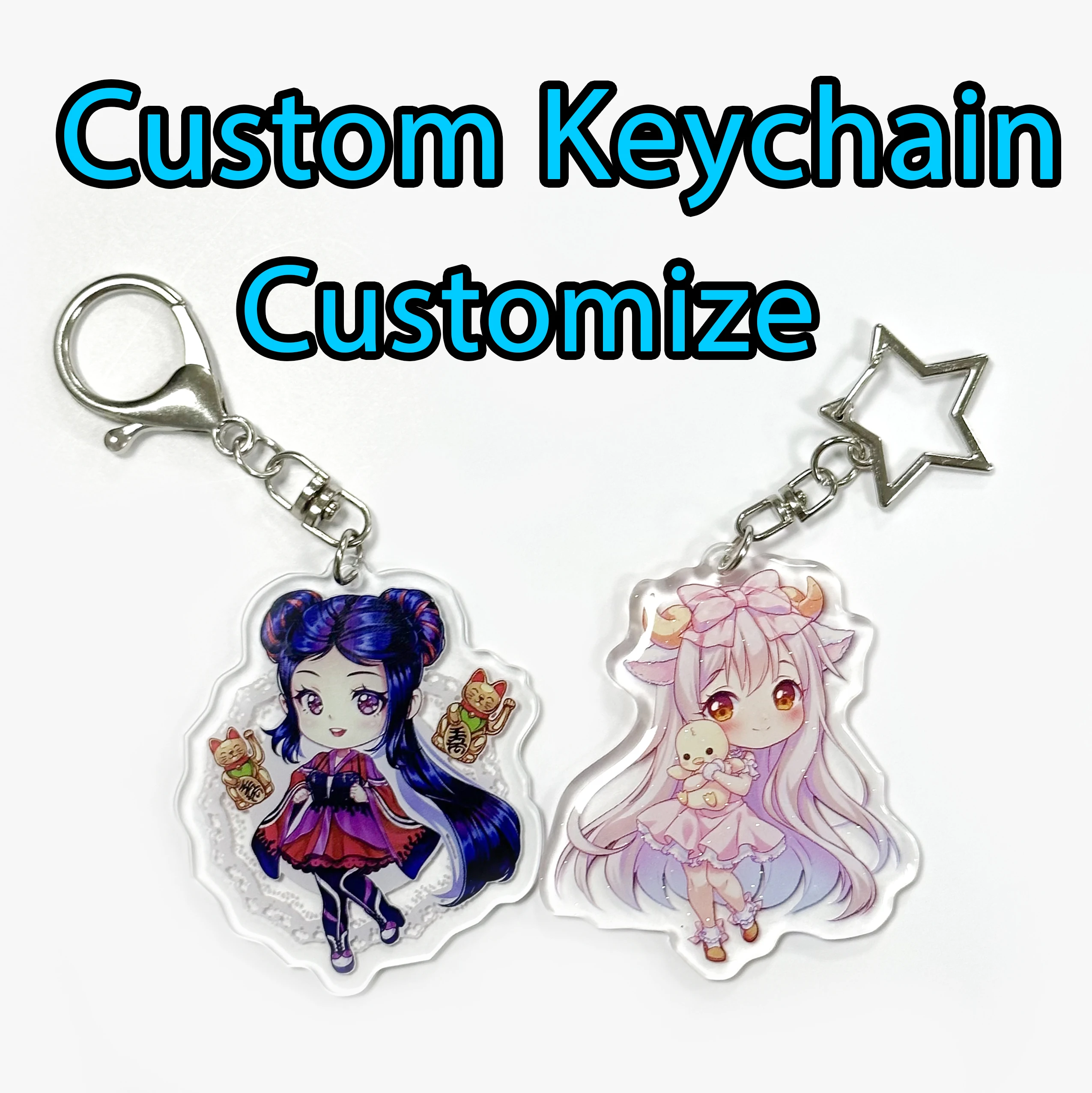 Custom Anime Acrylic Keychain Personalized Logo Cartoon Pendant Photo ...