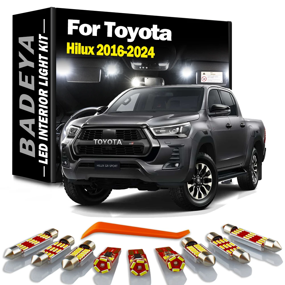 BADEYA 8Pcs LED Interior Dome Map Indoor Light Kit For Toyota Hilux ...