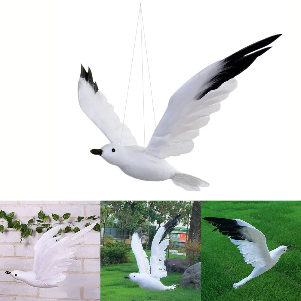 Artificial-Feather-Seagull-Bird-Artificial-Flying-Bird-Figurine-Home ...