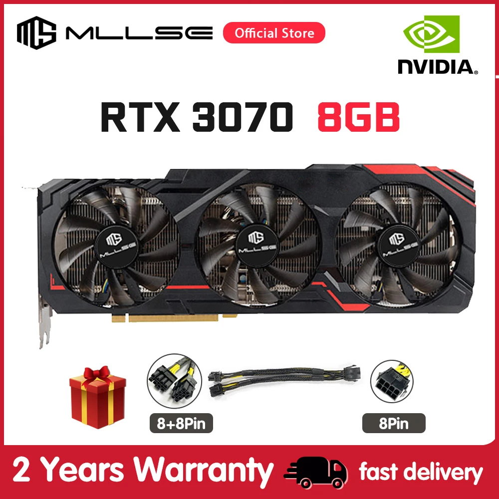 Mllse rtx 3070 8gb placa gráfica de jogos nvidia gpu gddr6 256bit hdmi ...
