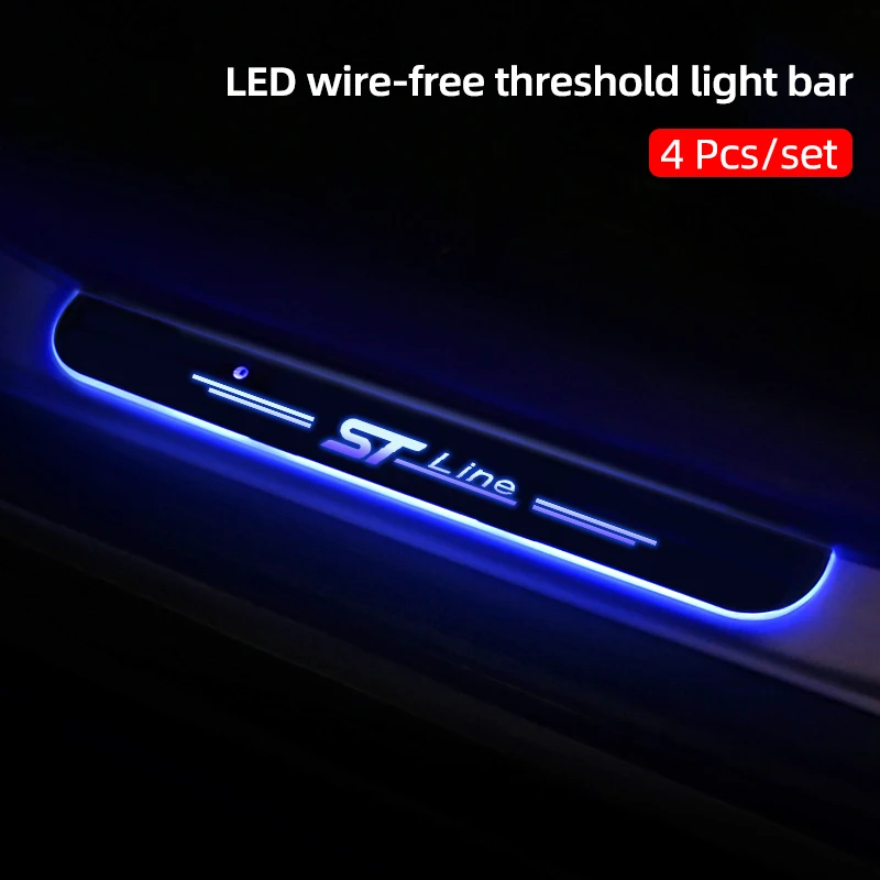 Wireless LED Ambient Light Car Scuff Plate Pedal Door Sill Pathway ...