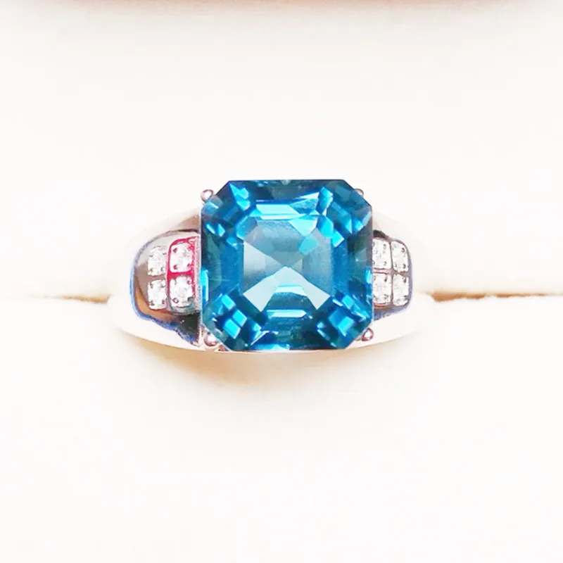 Men-ring-Natural-real-blue-topaz-rings-5-8ct-gemstone-Square-style-Per ...