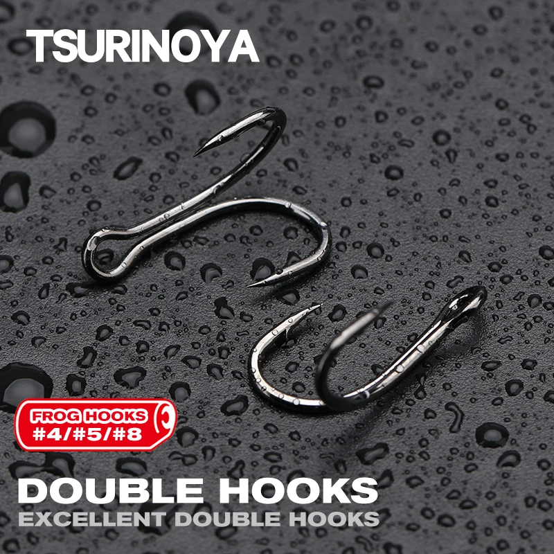 TSURINOYA-20pcs-40pcs-Double-Hooks-Frog-Hooks-Sea-Lure-Sharp-Fishing ...