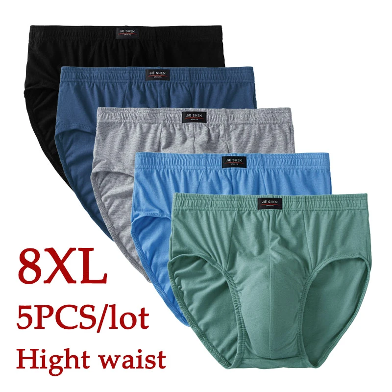 5pcs/lot 8xl 100%cotton Men Briefs Men's Underwear Male Briefs Underpants For Men Panties Mens ...