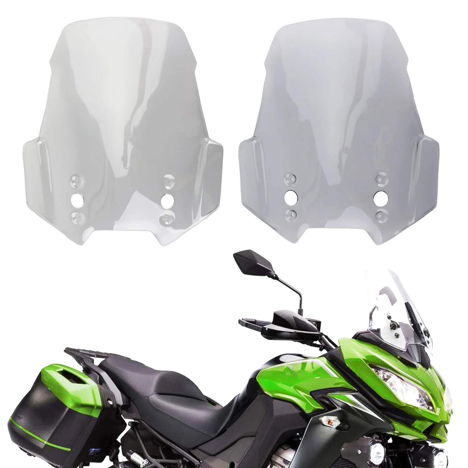 Topteng Windshield Windscreen For Kawasaki 15-18 Versys 650 1000 KLE650 ...