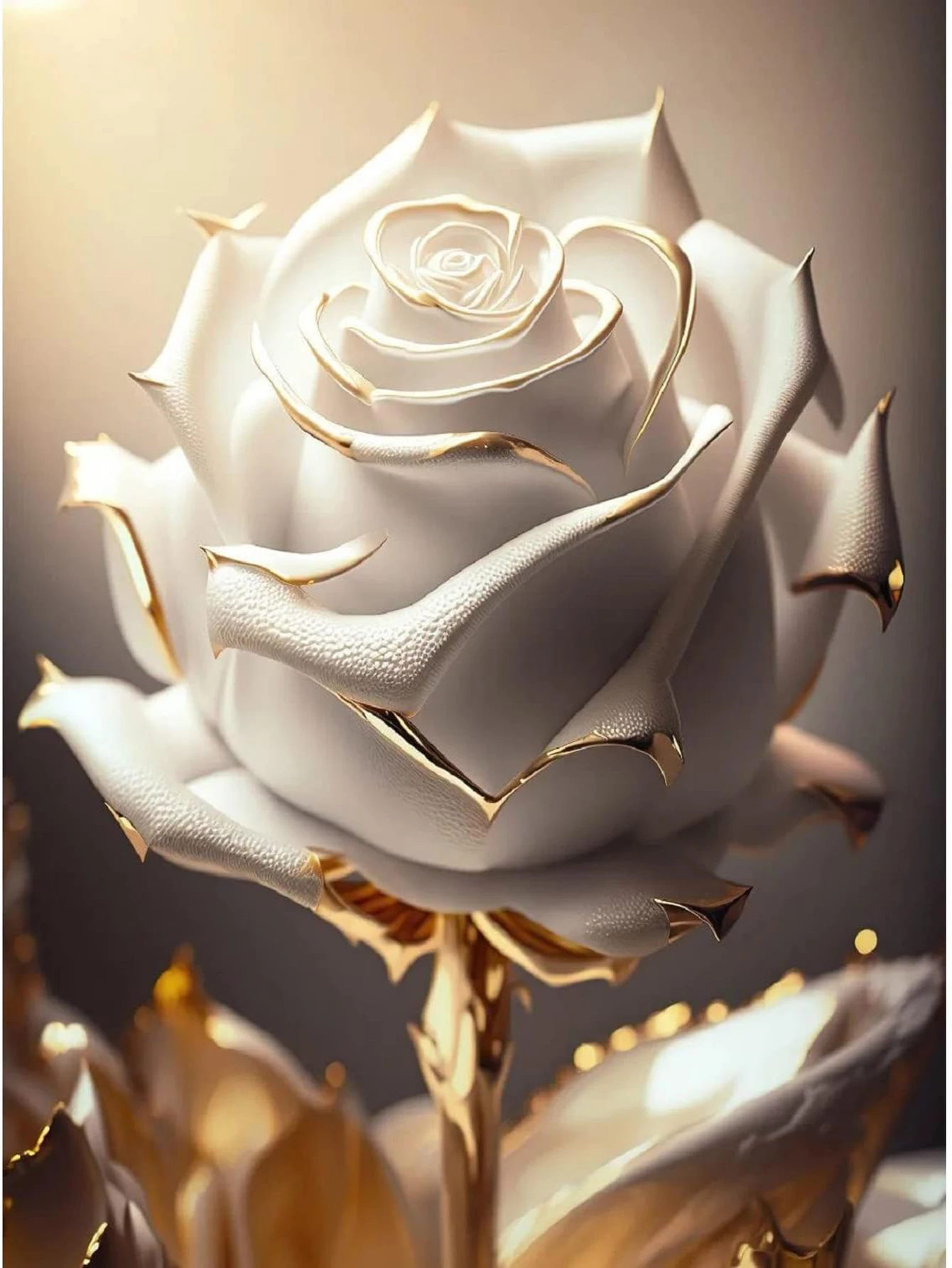 White-Rose-Diamond-Painting-Set-for-Adult-Beginner-DIY-Dot-Diamond ...