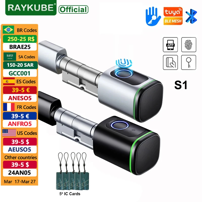 RAYKUBE-S1-Tuya-BLE-TT-Lock-Smart-Electronic-Door-Lock-with-DIY ...