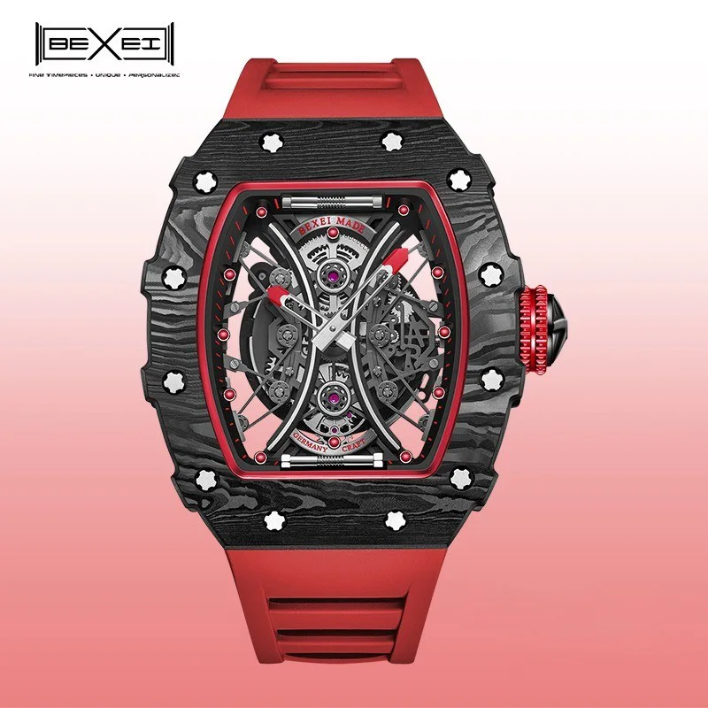 BEXEI 9030 Luxury automatic mechanical fashion men's watch skeleton ...