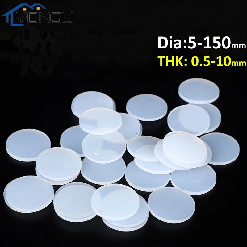 1-5Pcs-White-Round-Silicone-Rubber-Sheet-Seal-Gaskets-Pad-Dia-5-150mm ...