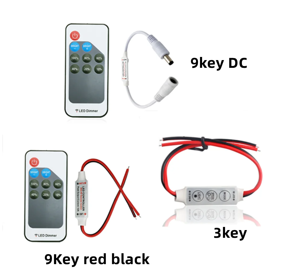 DC5 24V Mini 9Keys Led Dimmer Controller With RF Remote Wireless For ...