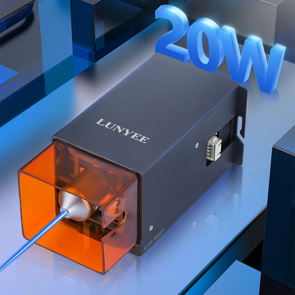 24V-20W-Optical-Power-4-Diode-Laser-Head-With-Air-Assist-455nm-TTL-Blue ...