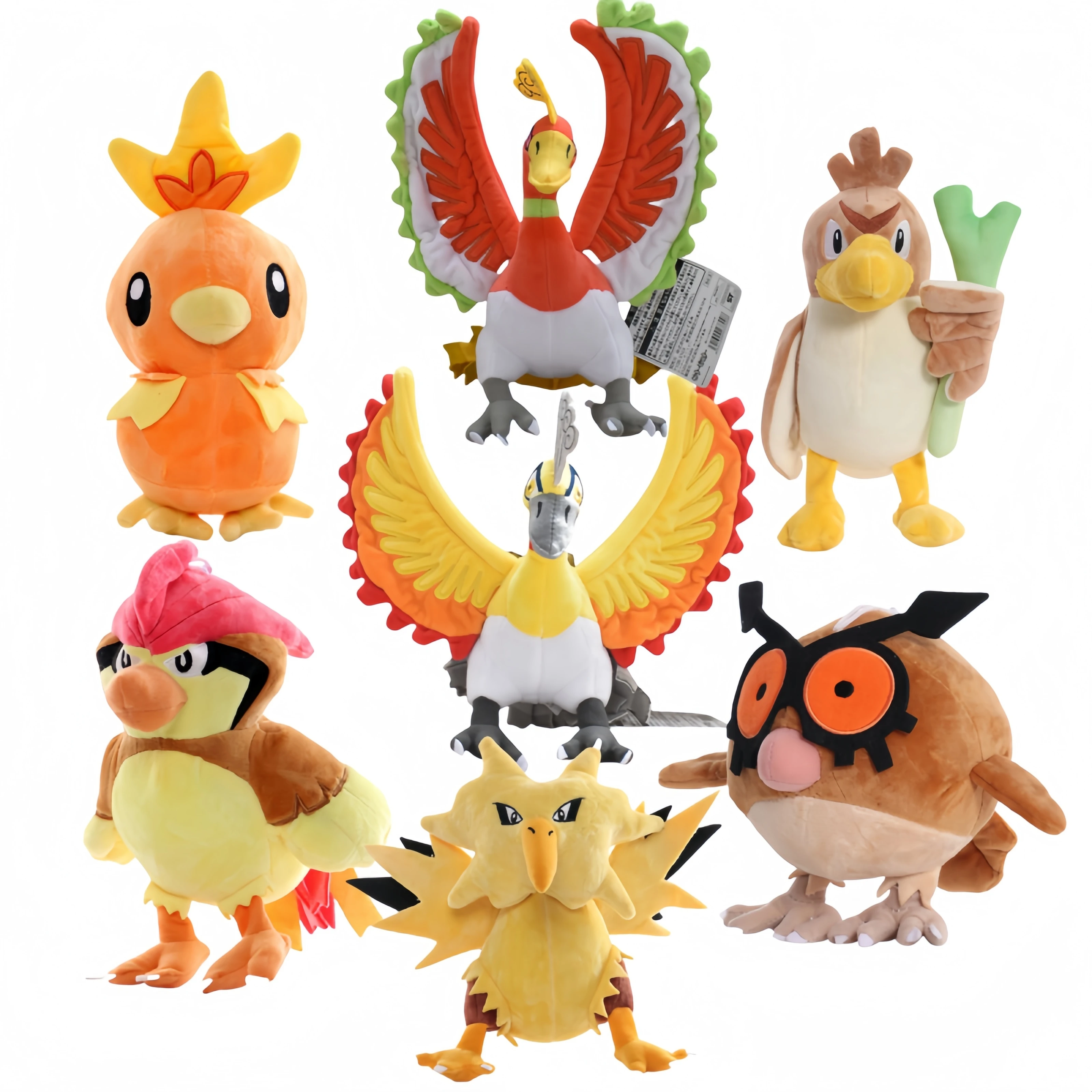 Pokemon Pikachu Ho-Oh Plush Toy Hoothoot Plushies Pidgeotto Farfetchd ...