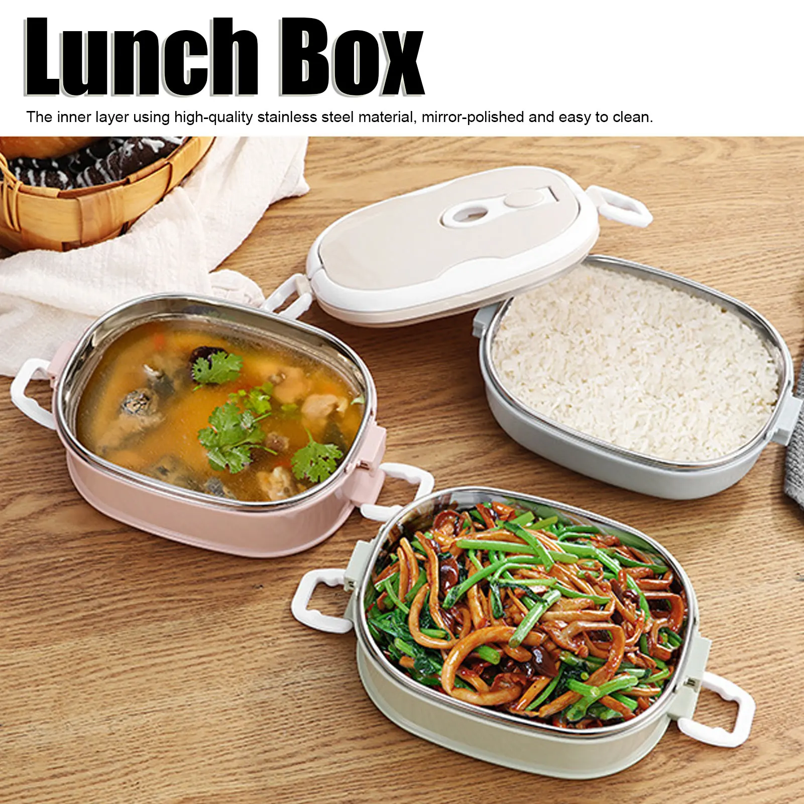 Kitchen Utensils Lunch Box Lunch Box Portable Stainless Steel Food ...