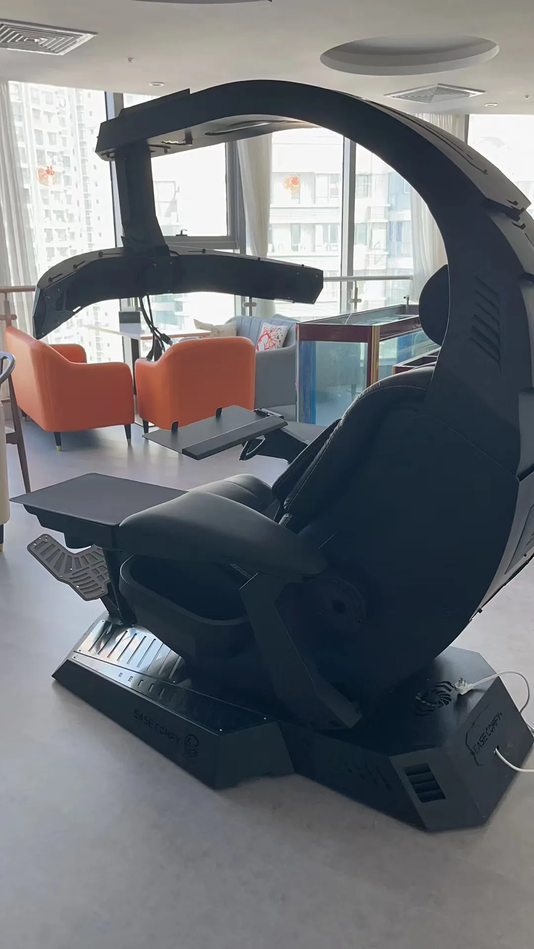 Gaming Leather Recliner Cockpit Chair with Massage & Multi-Monitor ...