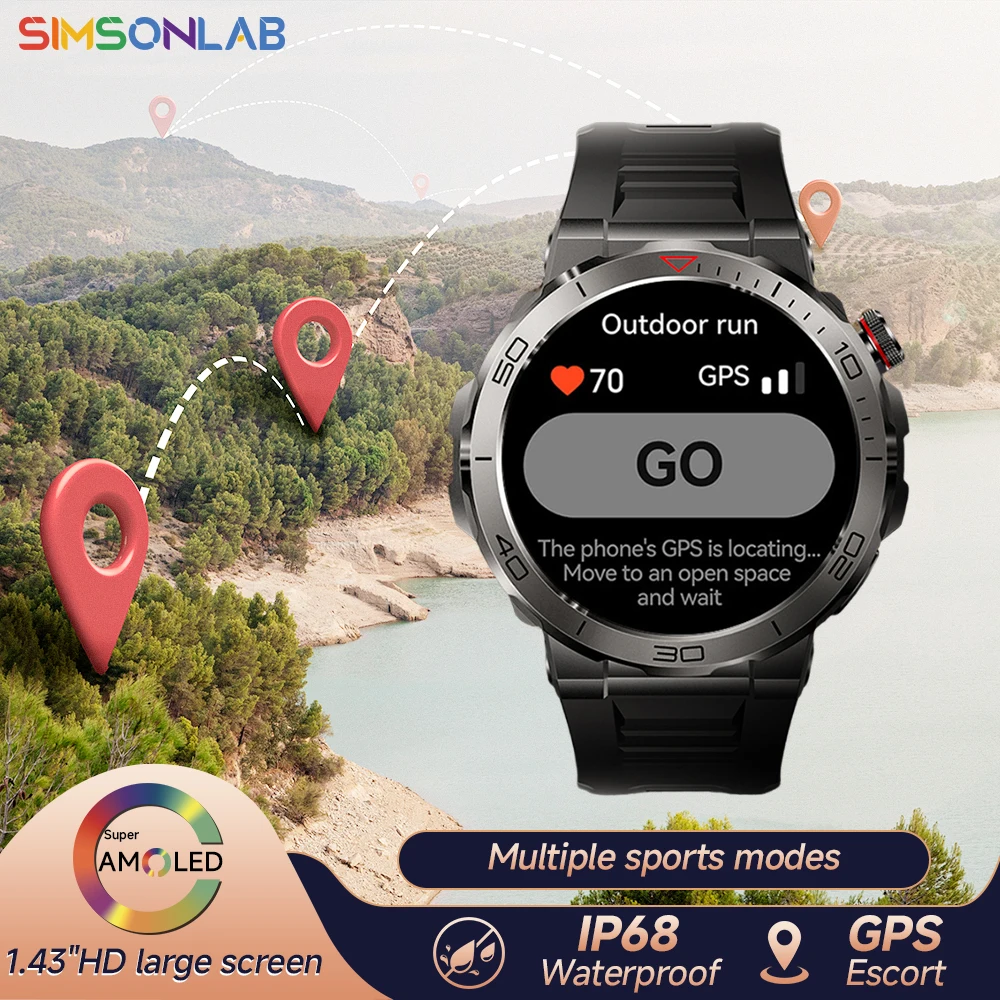 Smart-Watch-MK68-Men-Outdoor-Sports-1-43-Inch-Bluetooth-Calling-Compass ...