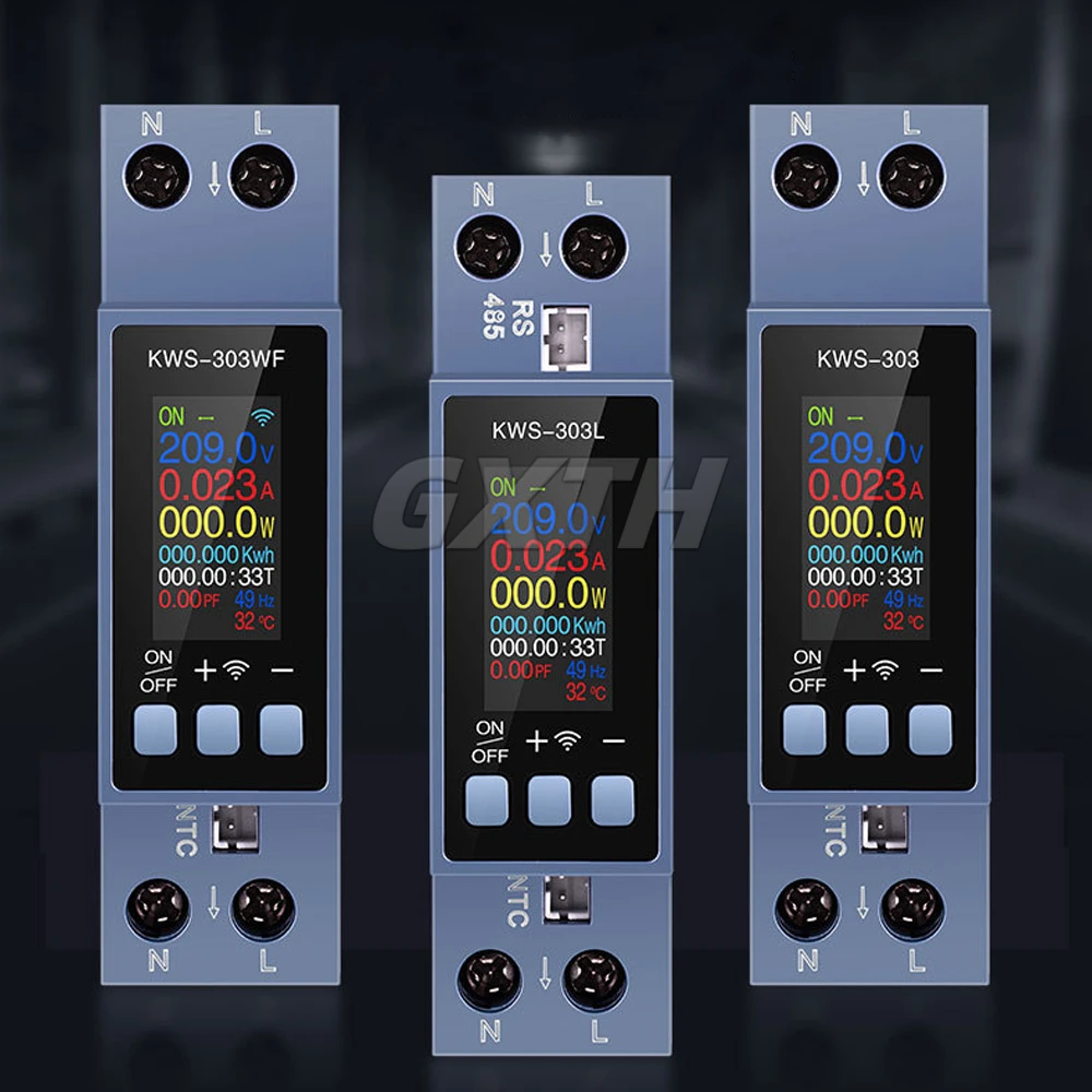 KWS-303 Voltage And Ammeter AC 85-290V 0-40A Energy Meter 8 in 1 ...
