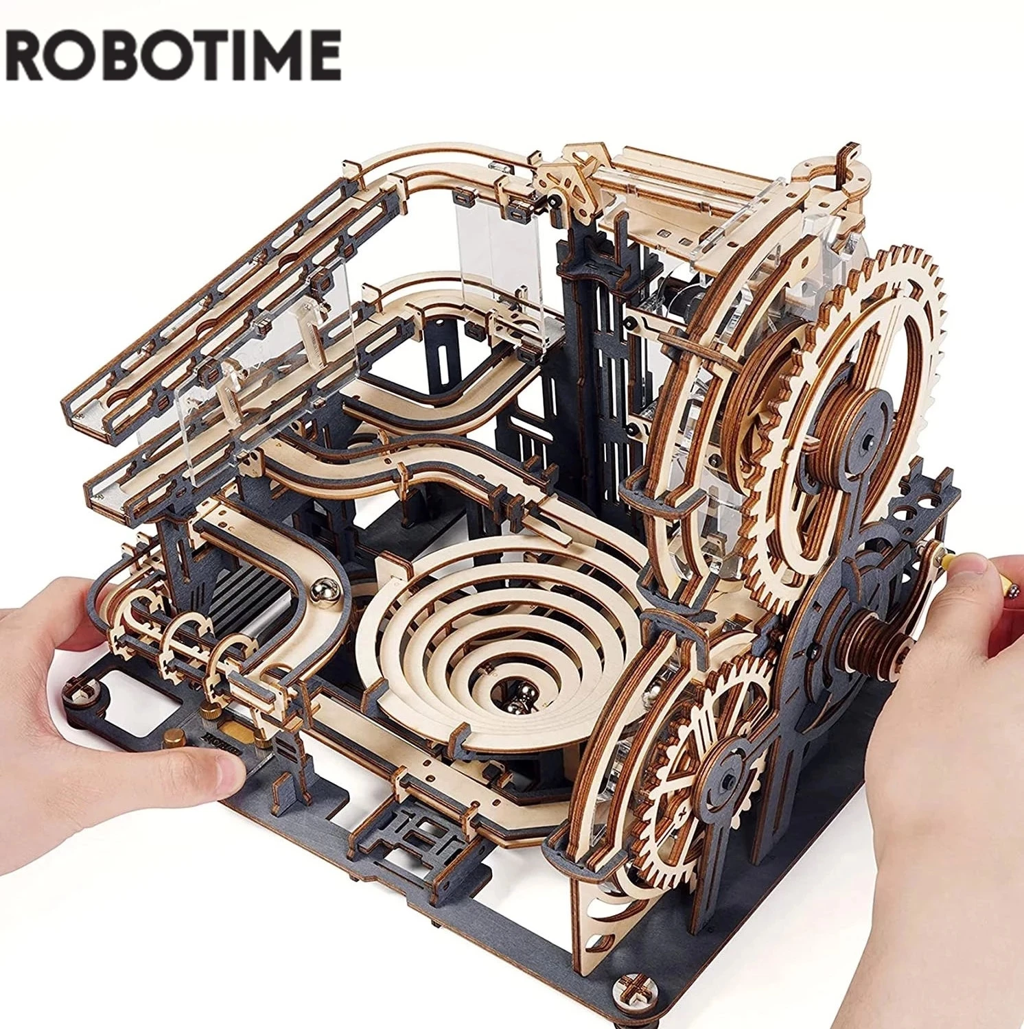 Robotime Rokr 5 Kinds Marble Run Set Diy Wooden Model Building Block ...