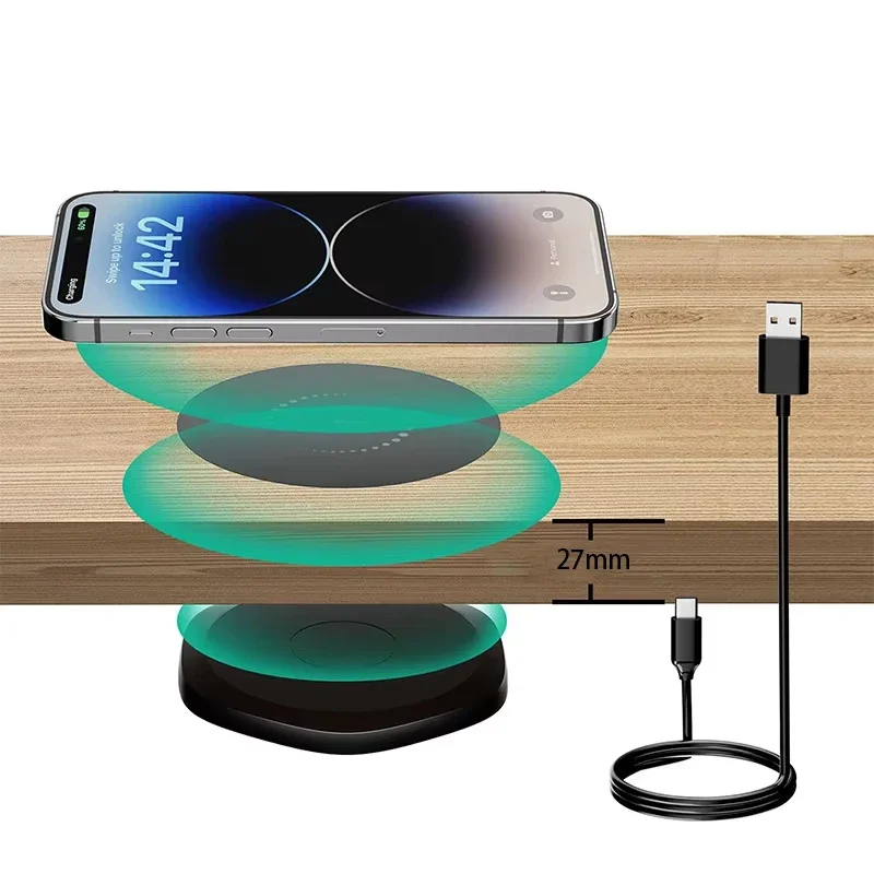 Invisible Wireless Charger 27mm Under Table Charger Furniture Fast Desk ...