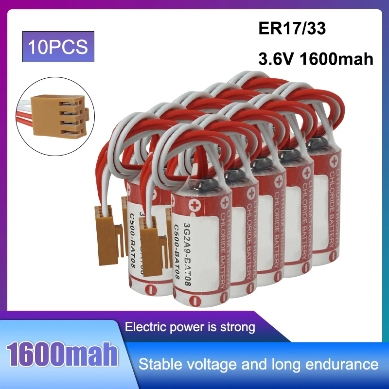 10pcs New Genuine Er17/33 17330 Er17330 2/3aer 2/3a 3.6v 1600mah ...