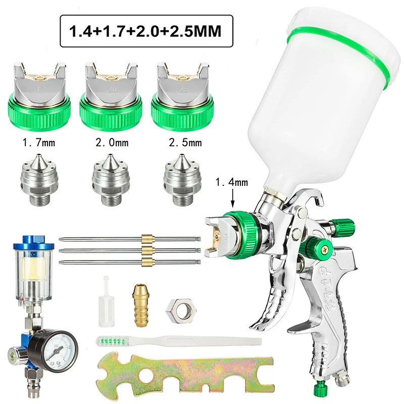 Hvlp-Professioneel-Spuitpistool-1-4-1-7-2-0-2-5Mm-Stalen-Mondstuk ...
