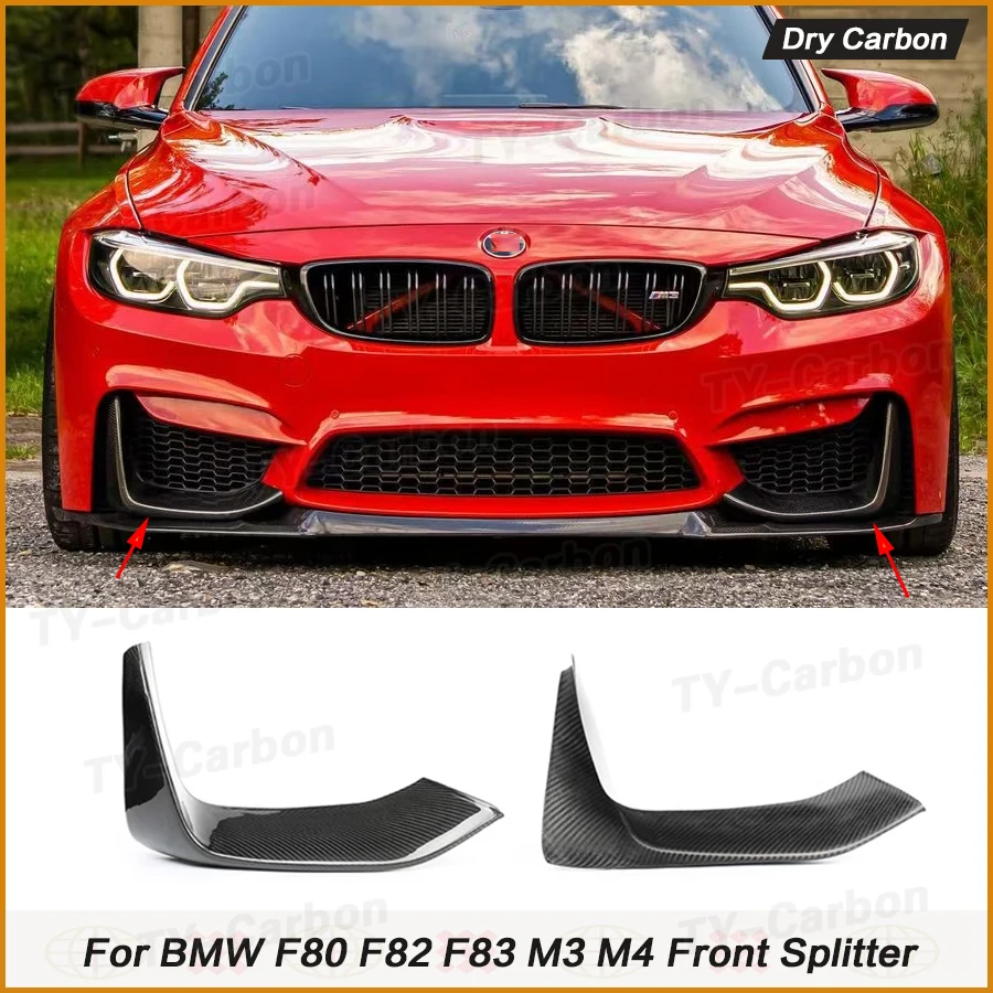 Real-Dry-Carbon-Fiber-Front-Bumper-Side-Splitter-Vent-Cover-Fog-Lower ...