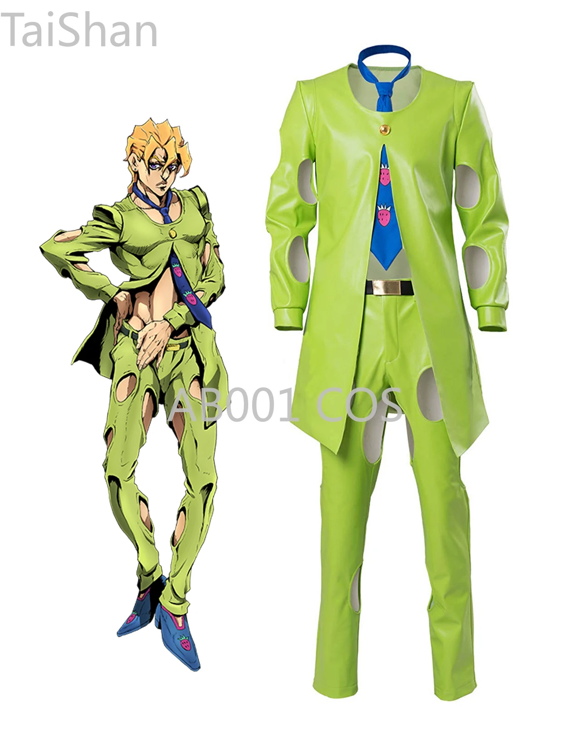 Anime-JoJo-s-Bizarre-Adventure-Pannacotta-Fugo-Green-Leather-Cosplay ...