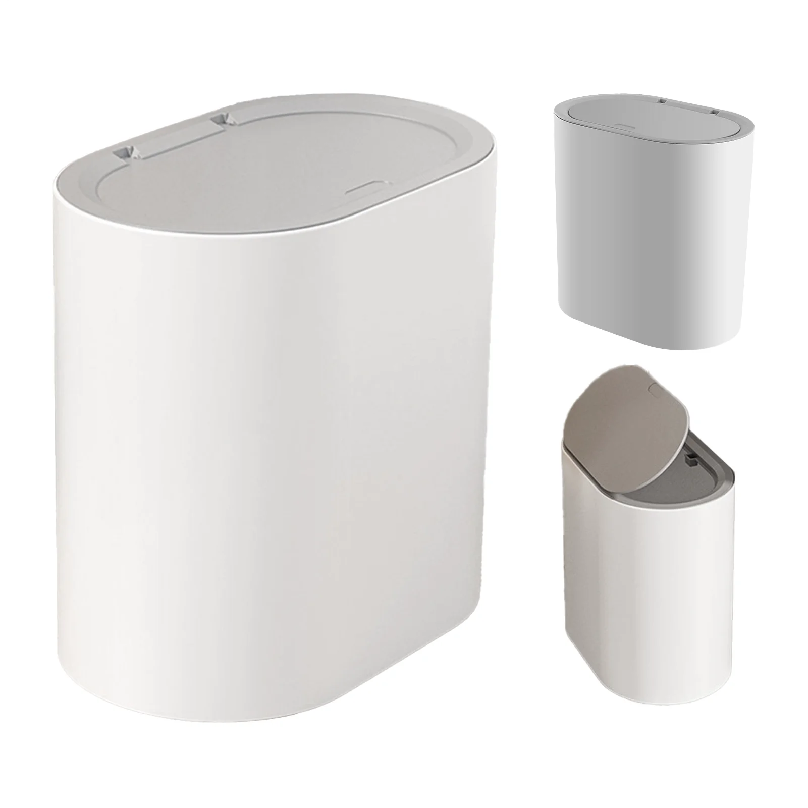 Narrow Shape Press Ring Trash Can with Lid for Bathroom Gap Household ...