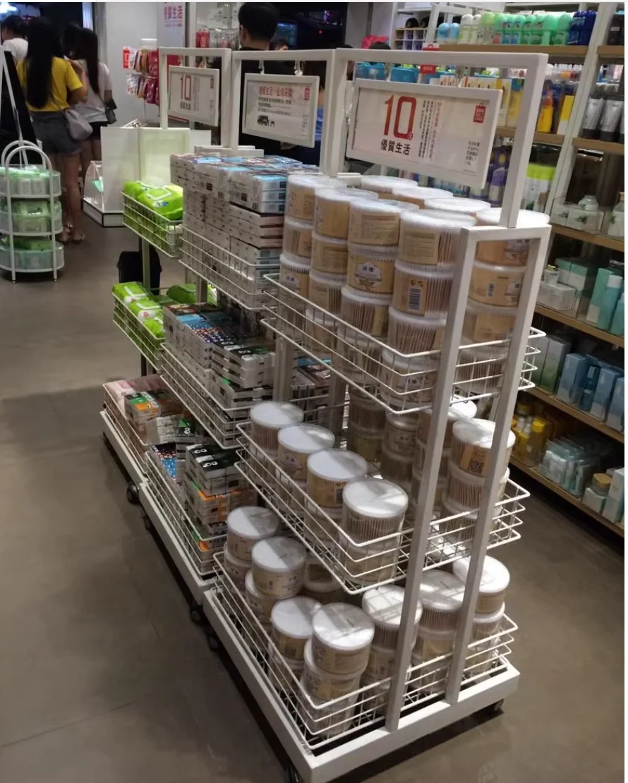 Small-shelf-mask-cosmetics-store-multi-layer-net-basket-with-billboard ...