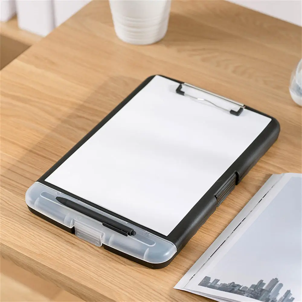 A4-Clipboard-Paper-Clip-Holder-Pen-Slot-Storage-Organizer-Back-To ...