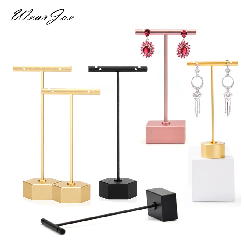 Modern-Jewelry-Earrings-Display-Stand-Holder-T-Bar-Rack-Tower-Metal ...