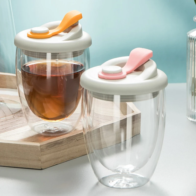New-Double-Wall-Insulated-Milk-Coffee-Cup-with-Airtight-Silica-Gel-Lid ...