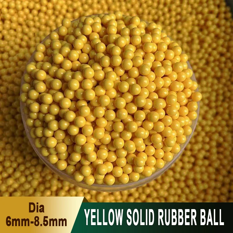 1-1000Pcs Yellow Solid Rubber Ball Diameter 6mm 6.8mm 7mm 8mm 8.3mm 8 ...