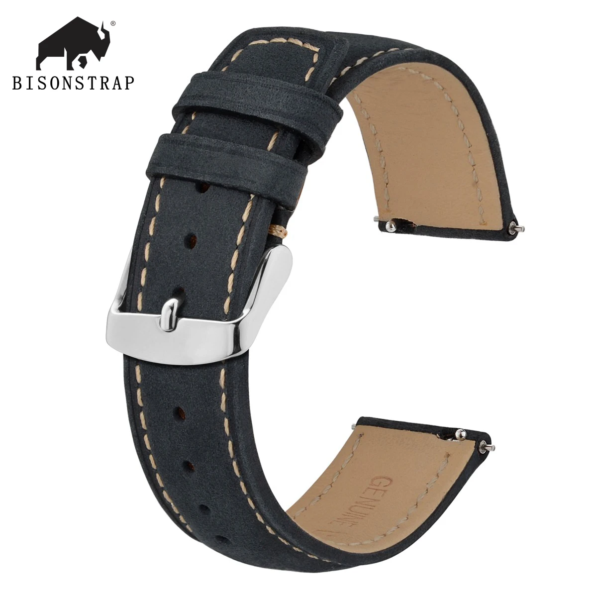 BISONSTRAP Leather Watch band 14mm 16mm 18mm 19mm 20mm 21mm 22mm 23mm ...