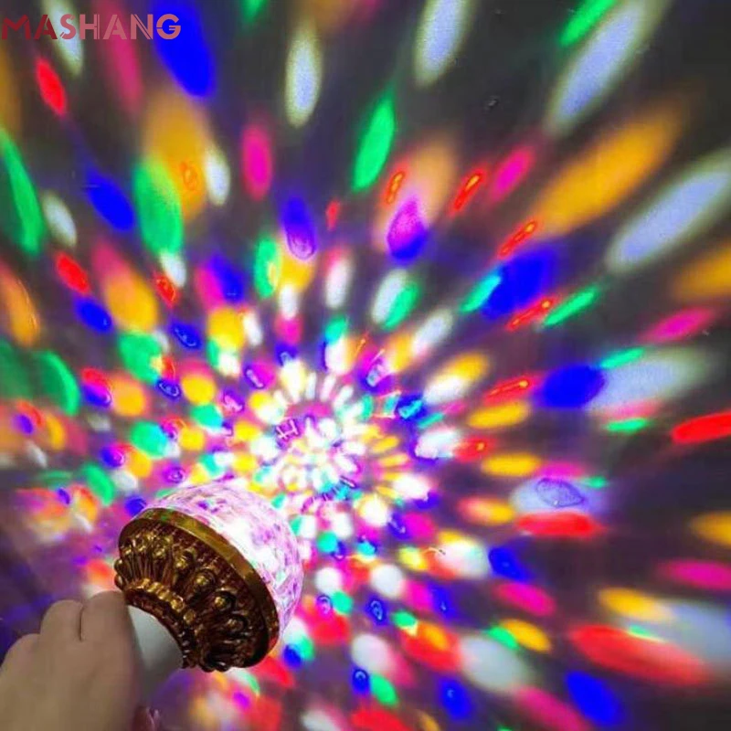E27 Led 디스코 볼 다채로운 회전 전구 파티 빛 Rgb 프로젝션 디스코 볼 램프 Dj 무대 효과 조명 클럽 Ktv 디스코