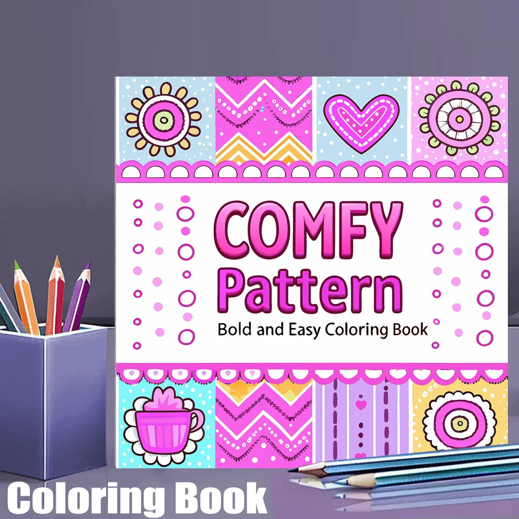 28 Pages Cute Patterns Coloring Book for Adult Stress Reduction ...