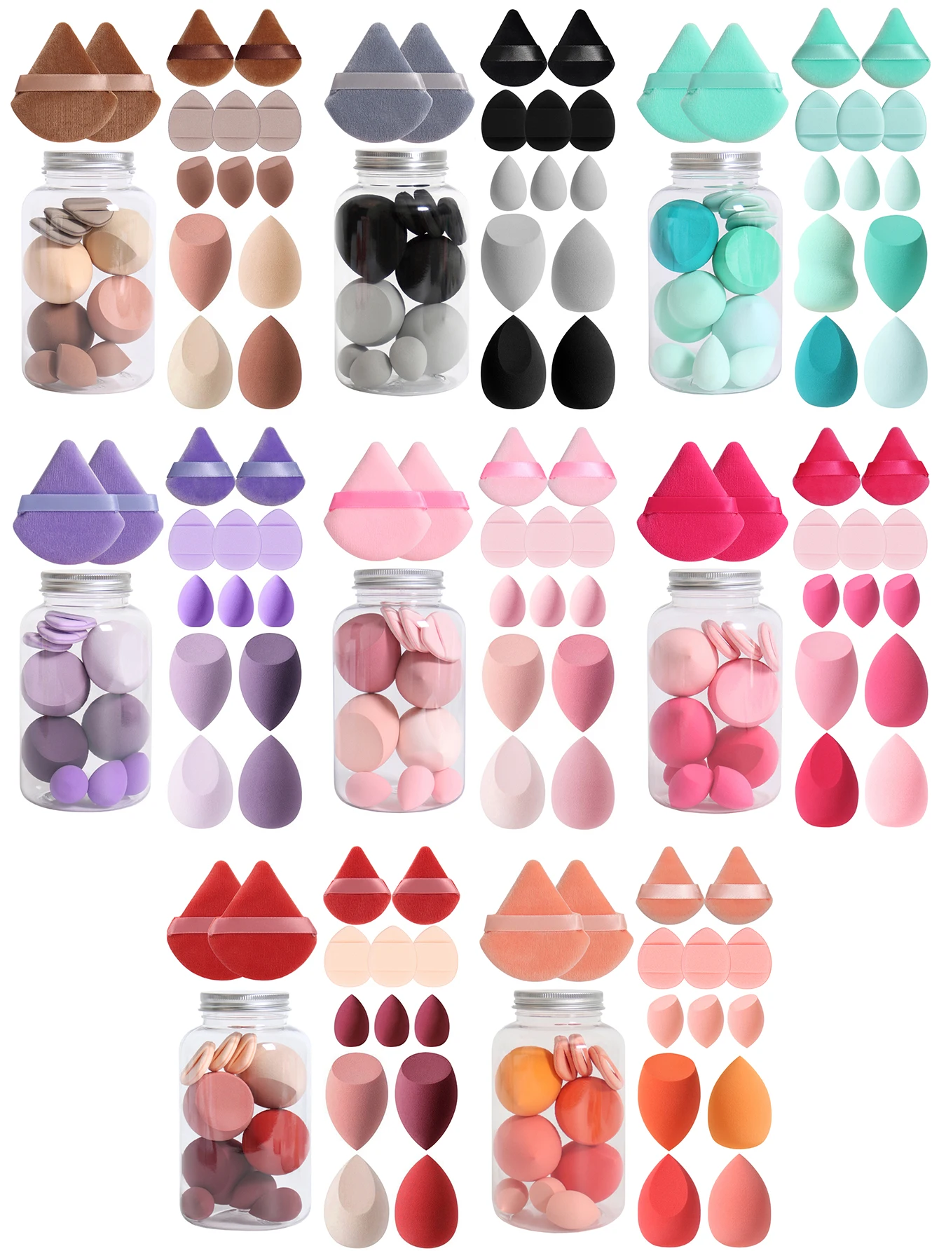 14-Piece-Cosmetic-Sponge-Set-Cosmetic-Sponge-Finger-Puff-Dry-and-Wet ...
