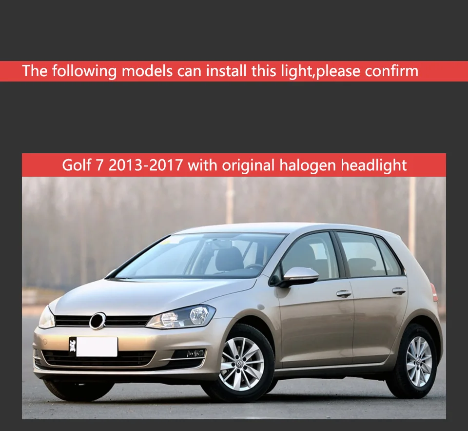 VW Golf 7 Headlights Golf7 LED Headlight GTI Design DRL Hid Head lamp ...