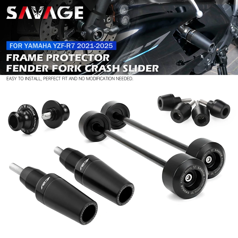 R7 2025 Front Wheel Axle Fork Crash Sliders For YAMAHA YZF R7 2021-2024 ...