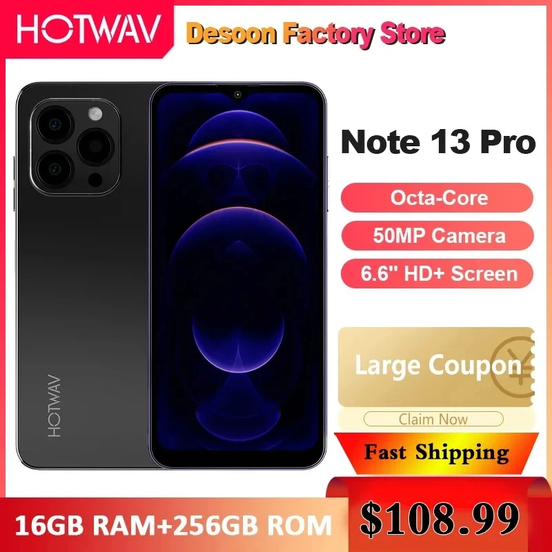 HOTWAV-Nota-13-Pro-Smartphone-Celular-6-6-HD-Tela-16GB-256GB-Octa-Core ...