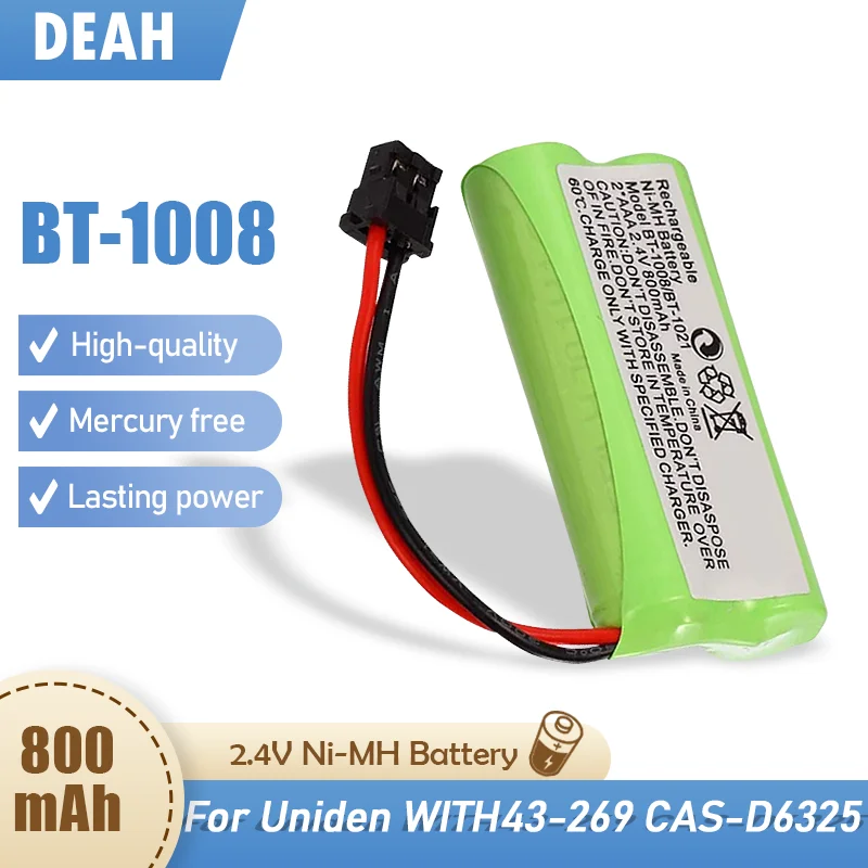 Bater-a-recargable-Ni-MH-para-Uniden-piezas-2-4-V-800mAh-BT-1008-WITH43 ...
