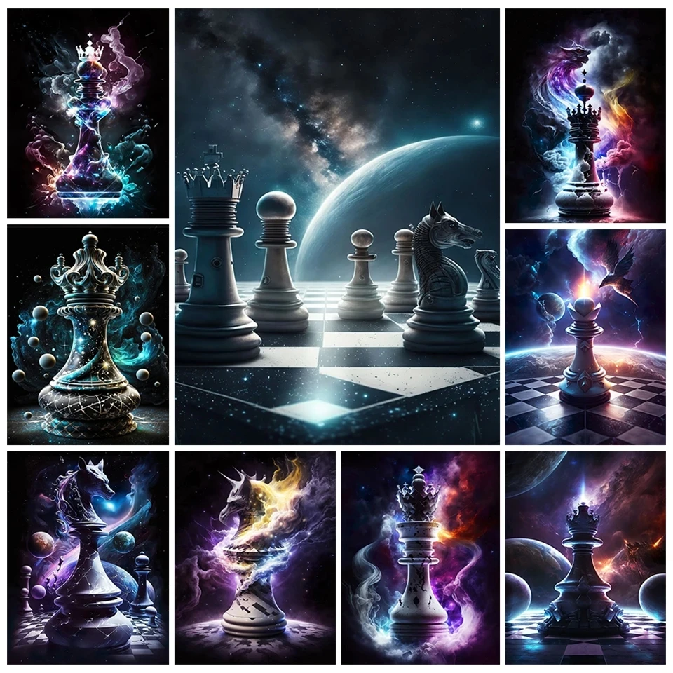 5D Diamond Painting Chess Universe Full Diamond Embroidery Mosaic Art ...