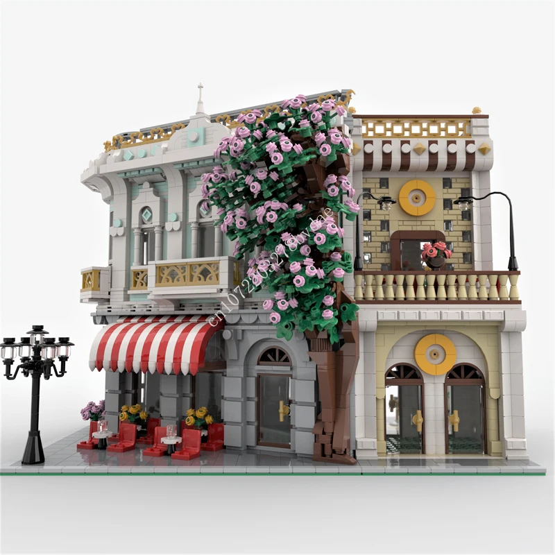Flower-Shop-Apartment-Modular-MOC-Creative-City-Street-Model-Building ...
