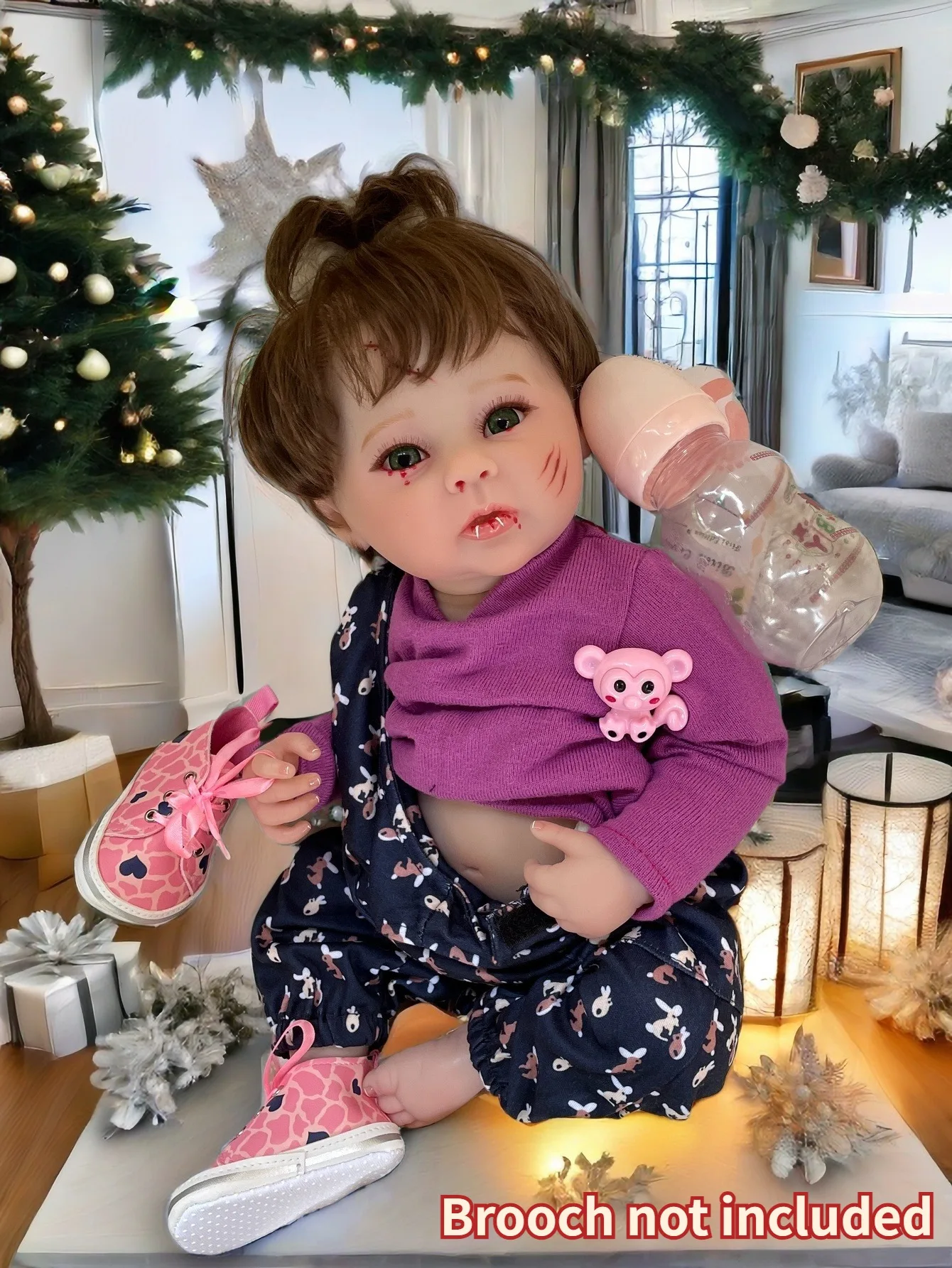 18 Inch Christmas Gifts Reborn Girl Baby With Hand-Rooted Hair Lifelike ...