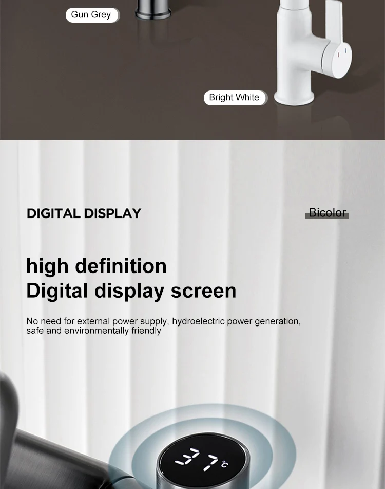 Luxury Swivel Faucet with Temperature Display - FaucetBazaar