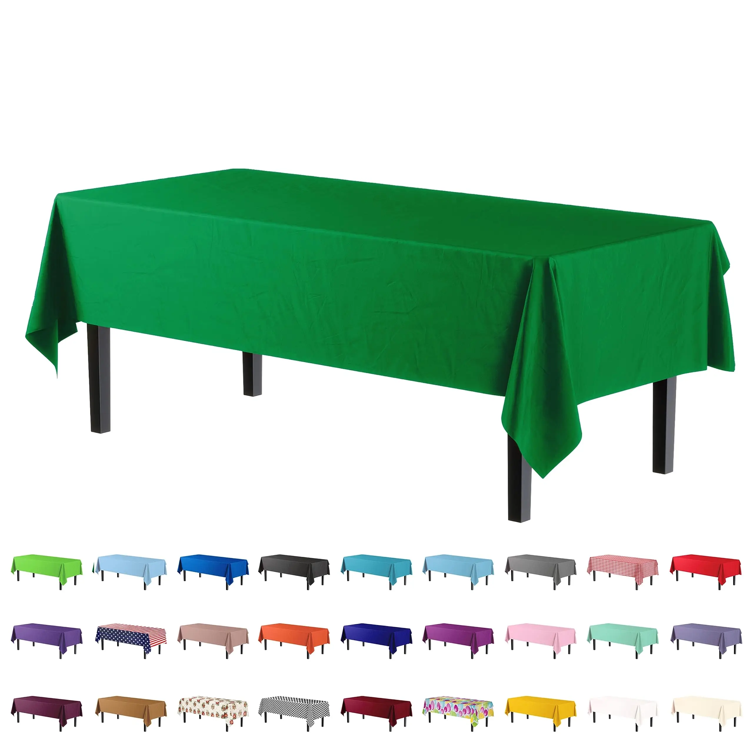 Toalha-de-mesa-de-pl-stico-verde-escuro-Toalhas-de-mesa-descart-veis ...