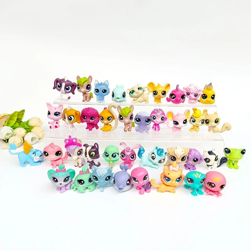 6Pcs New Arrival Mine Littlest Rainbow Glitter Pety Shopper Figure ...