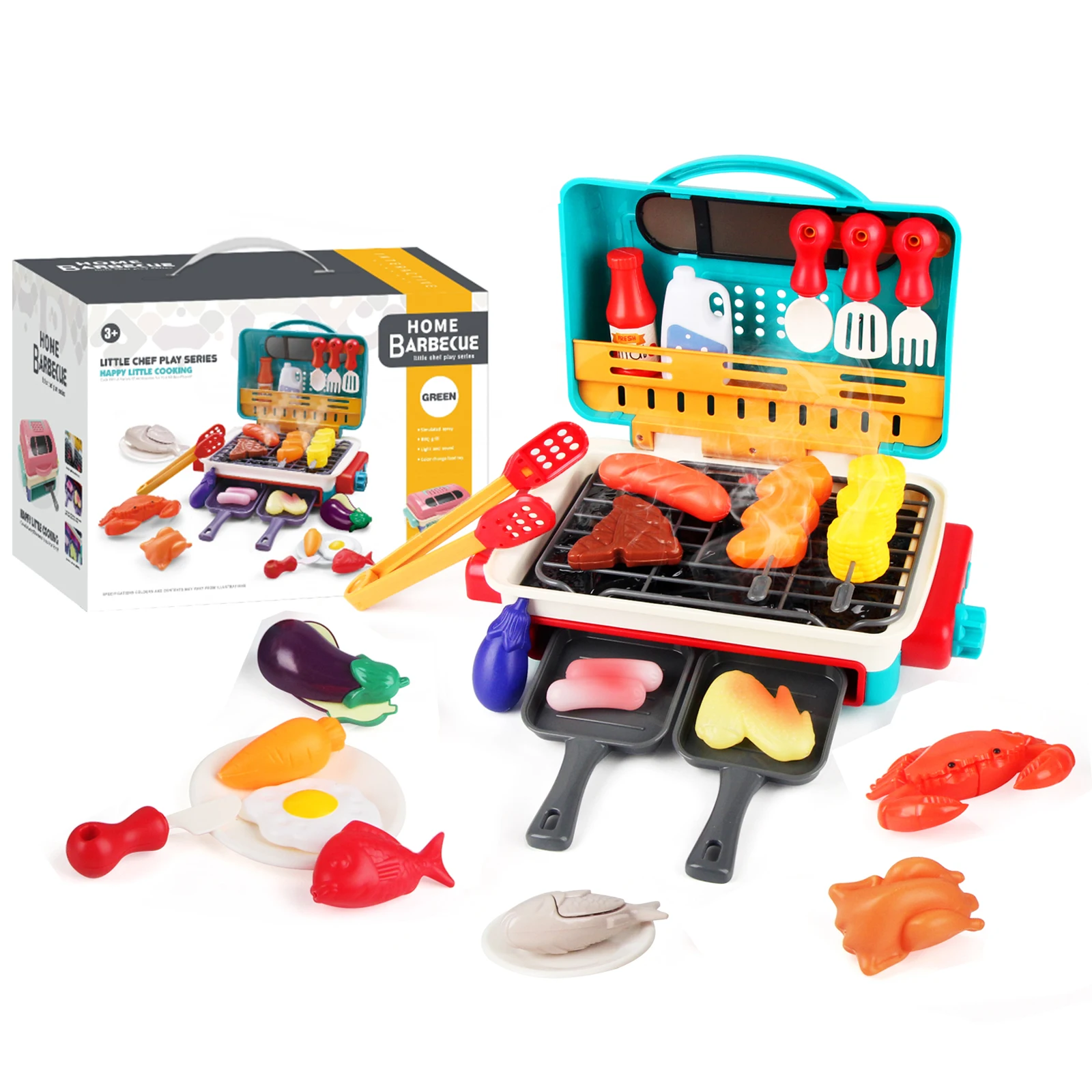 Kids Simulated Barbecue Set with Spray Light and Sound Pretend Play ...