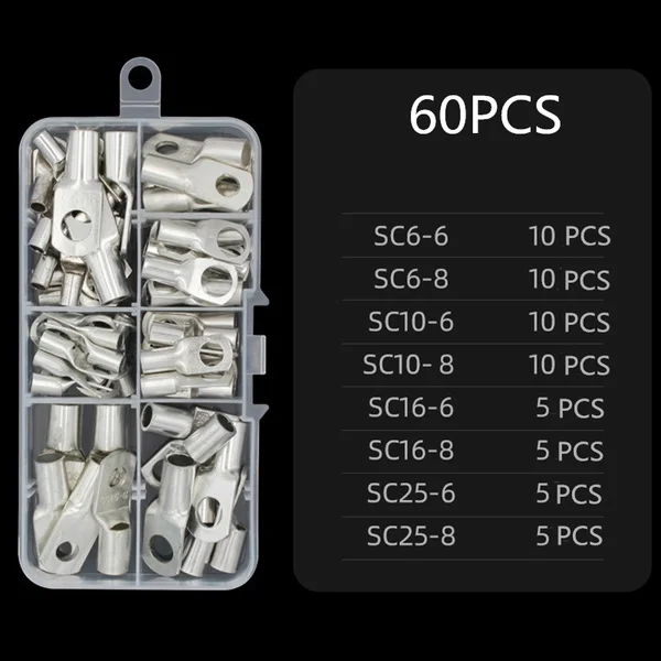 60/240PCS Ring Terminal Cable Shoes Lugs 35mm2 Tinned Copper Lug Wire ...