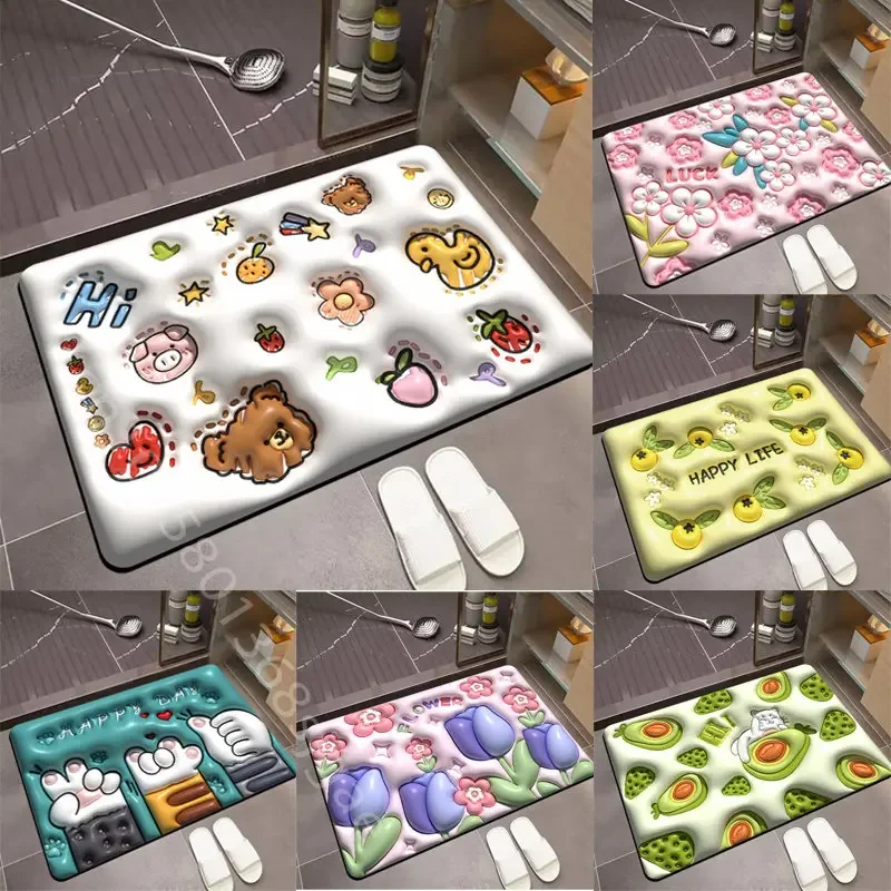 3D-Cartoon-Bath-Mat-Super-Absorbent-Rug-Visual-Waterproof-Carpet ...